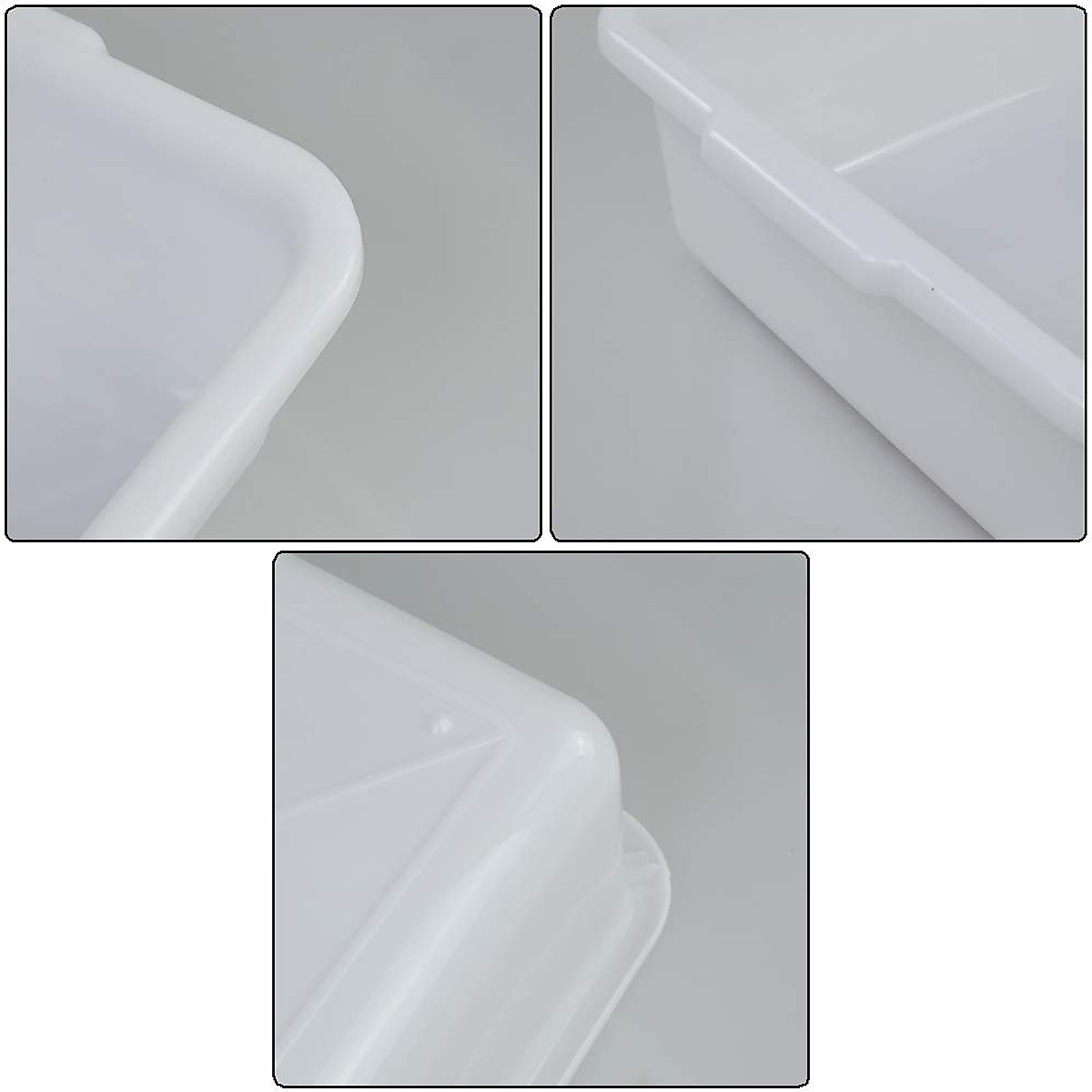 CadineUS Small Bus Tubs Commercial Set of 4, Plastic Wash Basin, 8 Liter