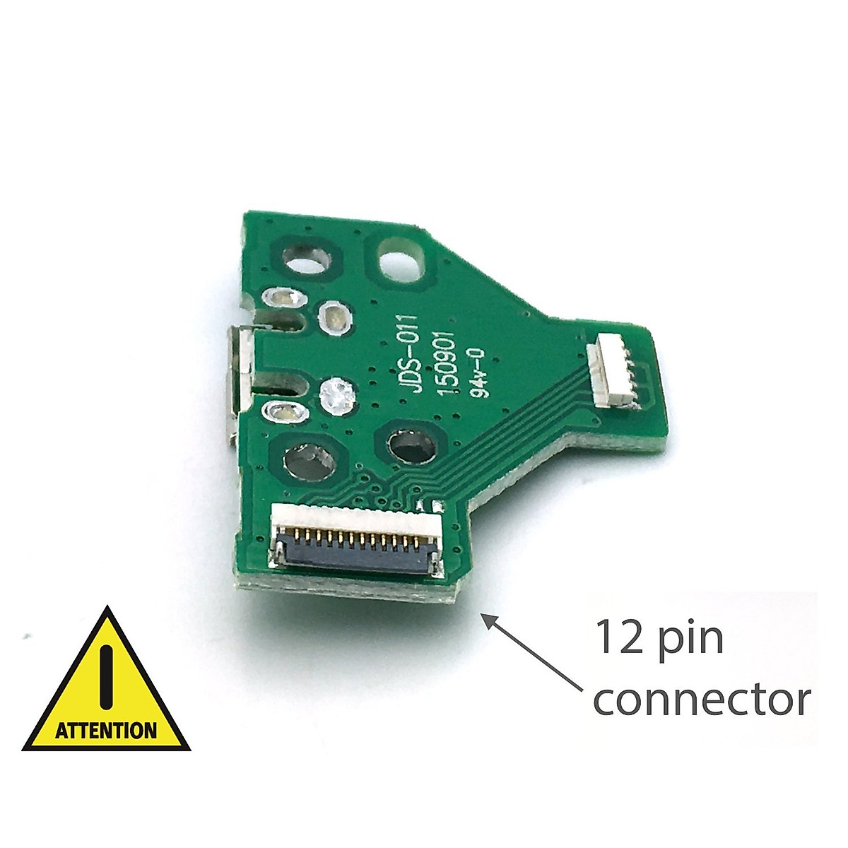 Rinbers® USB Charging Port Socket Board JDS-011 for Sony PS4 2nd Gen Controller (12 Pin Connector)