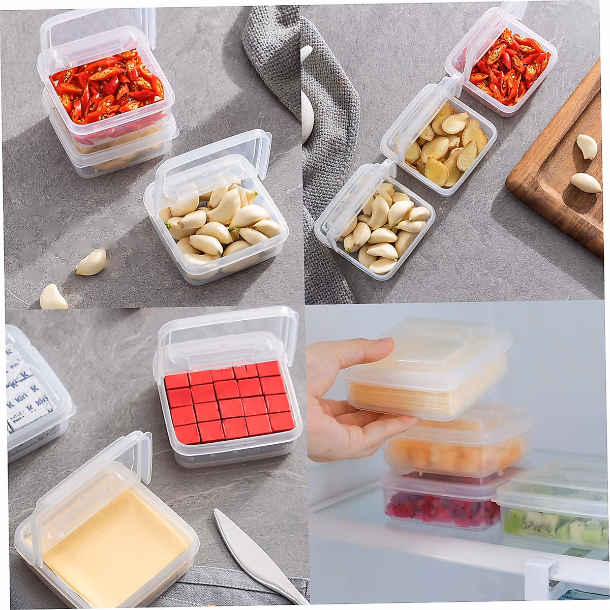 2Pcs Fruit and Vegetable Storage Container Cheese Saver Cheese Container Convenient Sliced Cheese Organizer for Fridge with Flip Lid Food Storage Box