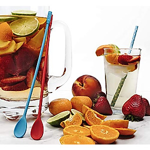 RSVP International Silicone Stir Spoons, 10 inch, Multi-Color | BPA-Free | Prefect for Stirring Drinks & Getting to the Bottom of Jars | Dishwasher Safe