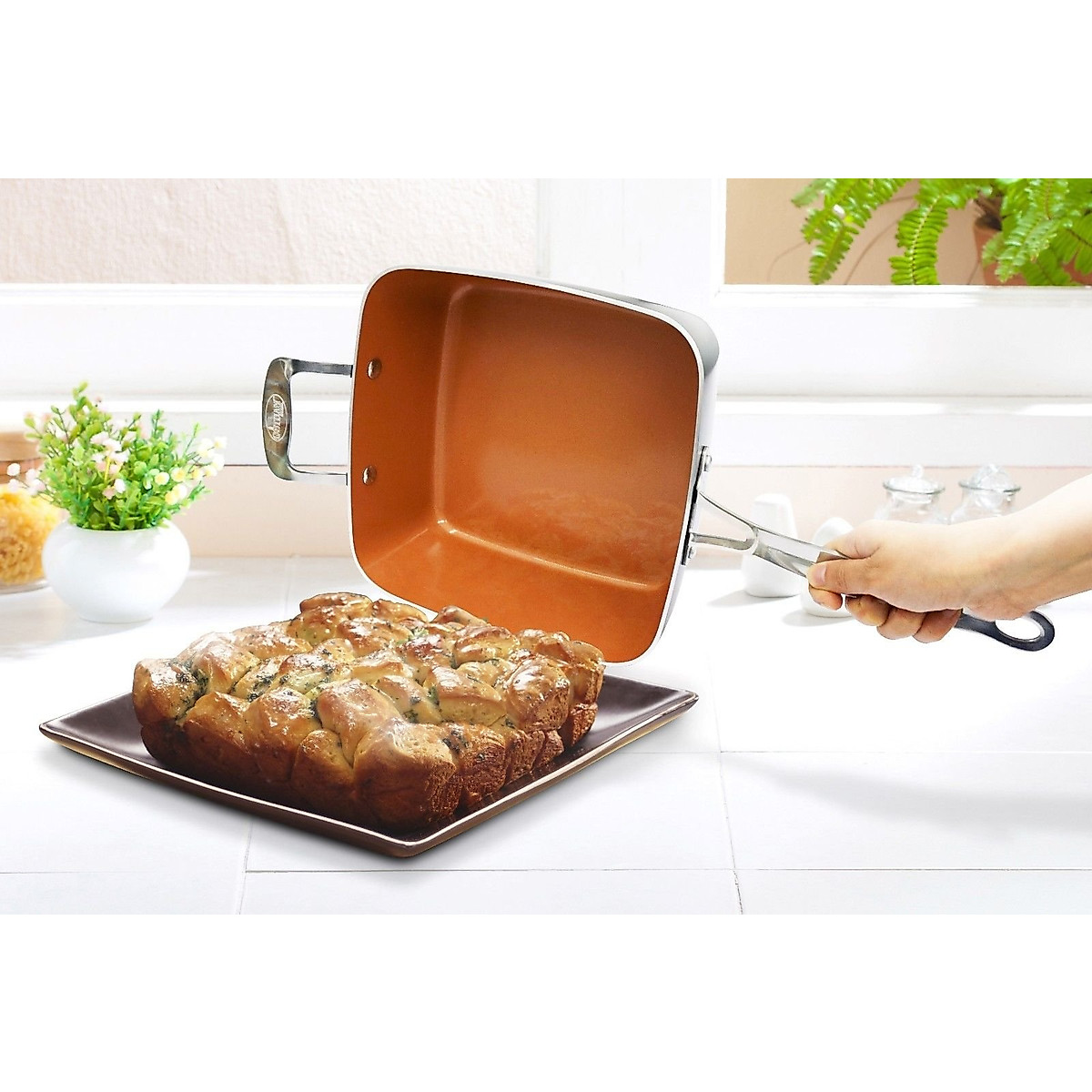 Gotham Steel Tastic Bundle 7 Piece Cookware Set Titanium Ceramic Pan, Copper