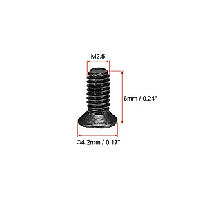 uxcell M2.5 x 6mm Phillips Screw Fasteners Black for Laptop PC TV Fan Switch 500pcs