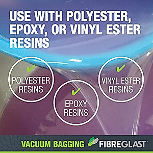 Fibre Glast Low-Wrinkle Bagging Film, 1 Yard – Elite Lab Vacuum Bagging Supplies, Degassing Chambers & Vac Purge Kits – Seal & Stabilize Carbon, Fiberglass, Epoxy, Resin Composites – Made in USA