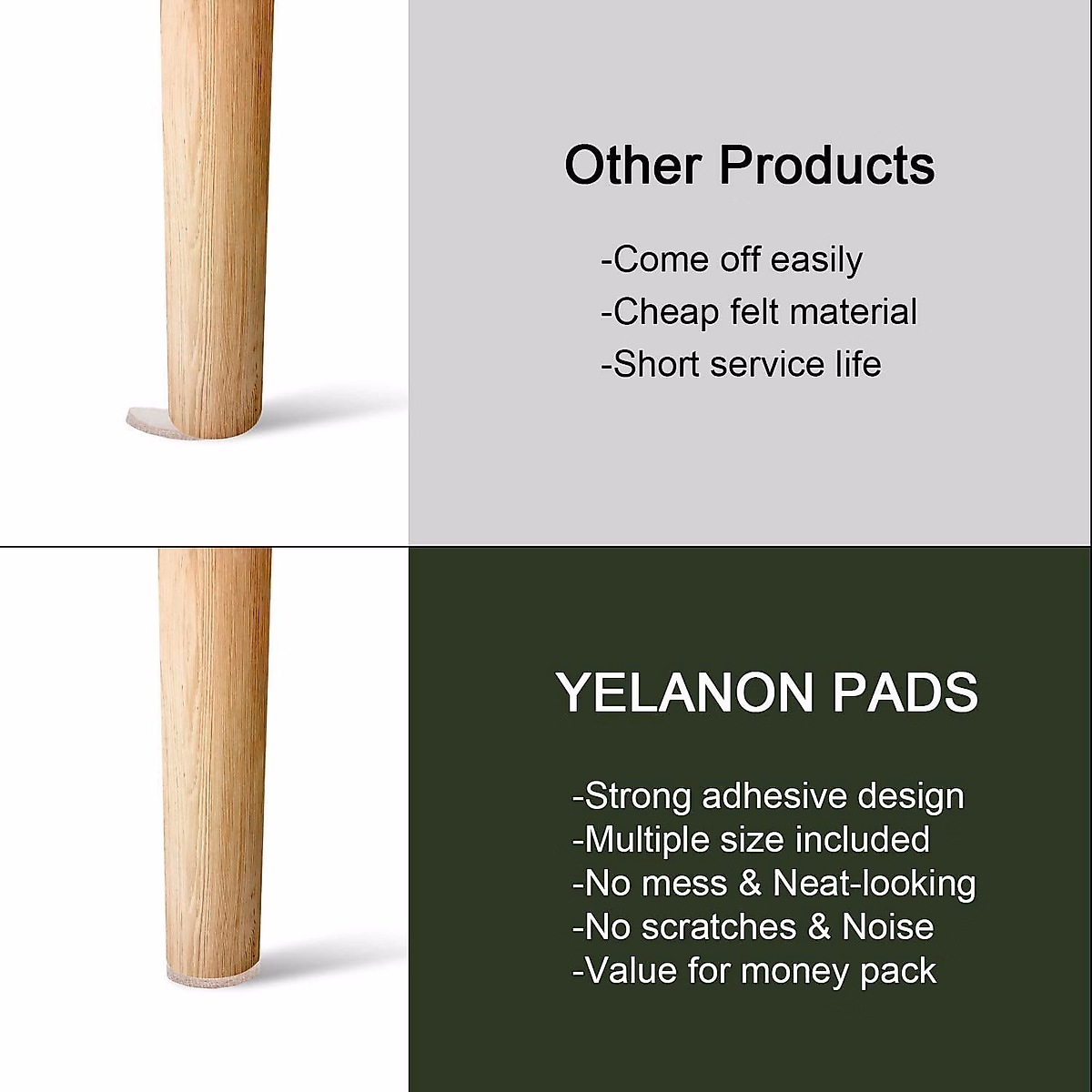 Yelanon Felt Furniture Pads - 216 Pcs Furniture Pads Hardwoods Floors Self Adhesive, Cuttable Felt Chair Pads, Anti Scratch Floor Protectors for Furniture Feet Chair Legs, Beige & Black
