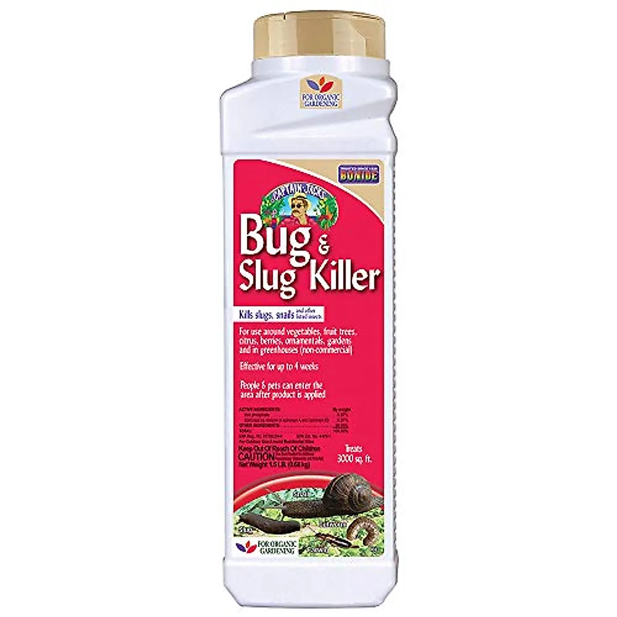 Bonide Captain Jack's Bug & Slug Killer Granules, 1.5 lb. Long Lasting Protection, For Organic Gardening, Safe for Pets