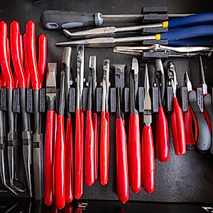 ToolBox Widget - Large Plier Organizer Rack for Tool Box Drawer,DIY Series, NON-MAGNETIC, Expandable and Modular, Holds 12 Large Pliers, Connects to Other DIY Tool Organizers - 2 pack