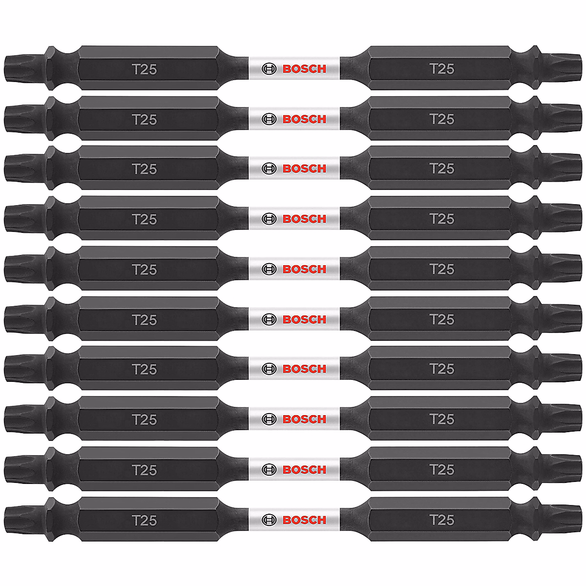 BOSCH ITDET2535B 10-Pack 3-1/2 In. Torx #25 Impact Tough Double-Ended Screwdriving Bits