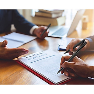 Matte Black Forest Fountain Pen Extra Fine Nib Classic Design with Converter and Metal Pen Box Set by Asvine