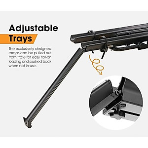 Hitch Mounted eBike Rack 2-E Bike Platform - SAN HIMA Tray Style Folding Ebike Carrier with Ramp Tire Tie Down Strap Foldable for 2-inch Hitch