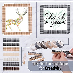 Mr. Pen- Grid Washi Tape Set, 7 Rolls, 0.6", Washi Tape for Journaling, Decorative Tape, Journaling Tape, Craft Tape, Scrapbooking Tape, Decorative Tape for Crafts, Decorative Craft Washi Masking Tape