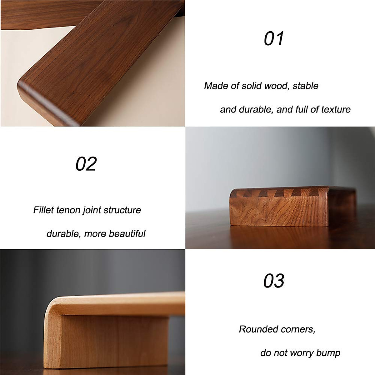 Display Stand, Living Room Decoration Stand,Computer Screen Riser Base,Desk Extension Rack,Desktop Keyboard Storage Organizer,Laptop Stand Base,Desktop Storage Rack,Solid Wood, Corner Tenon Structur