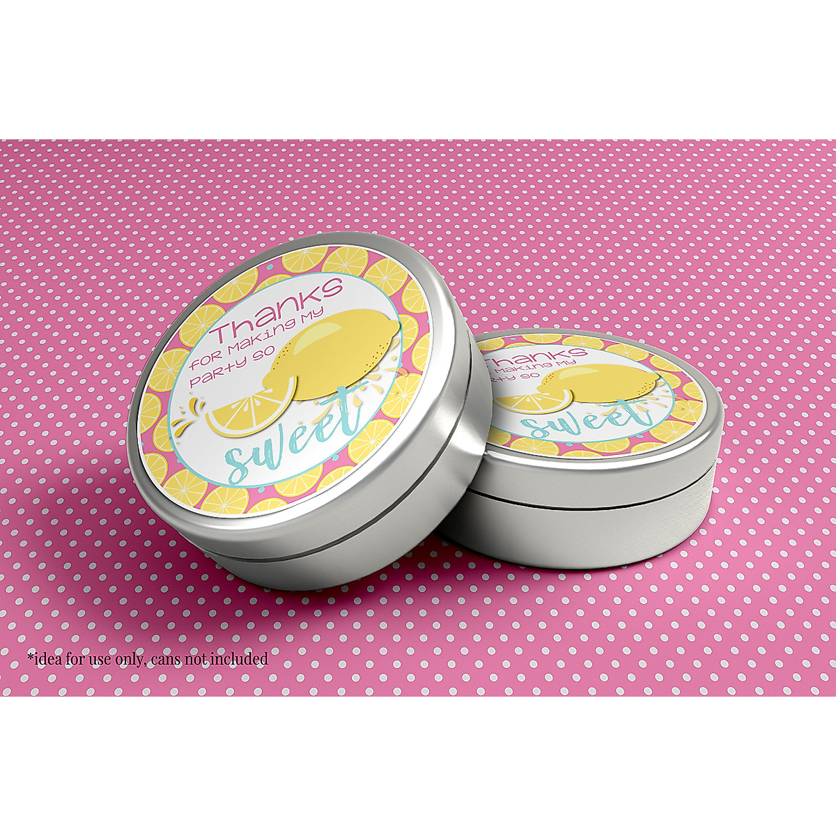 Sweet Summer Lemonade Thank You Sticker Labels, 40 2" Party Circle Stickers by AmandaCreation, Great for Party Favors, Envelope Seals & Goodie Bags