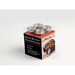 Charcoal Companion CC9025 Reusable Steak Button Thermometer Set (4 Included)