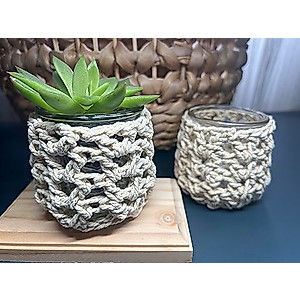 4 Jar Cozies/Sleeves/Jackets/Huggers That Fit Yogurt Jars and Dessert Jars Like Oui Yogurt Jars, La Fermiere Yogurt Jars, Nounos Yogurt Jars - Handmade in USA – All Natural Eco Materials - 4 pc set