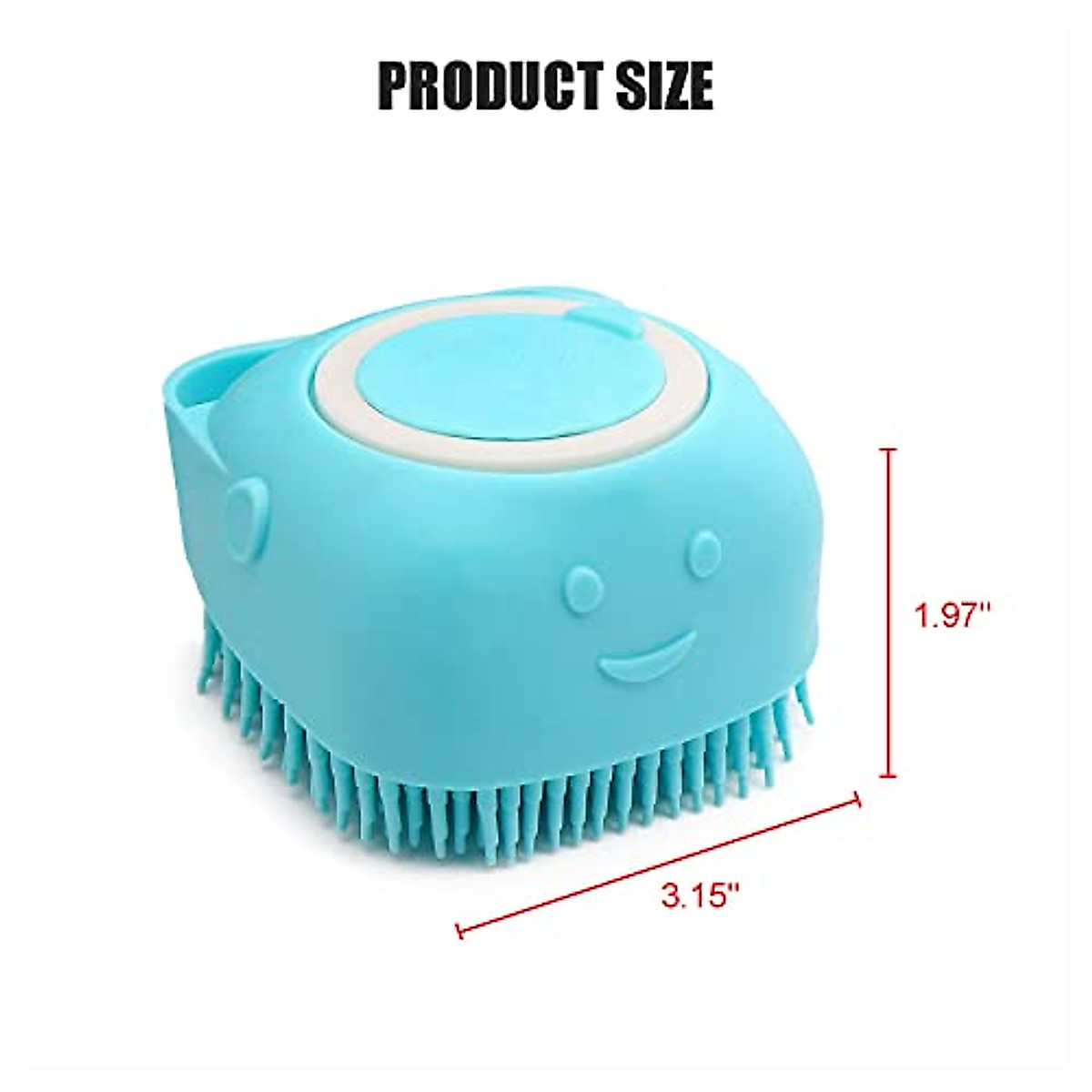 Dog Scrubber for Bath Pet Bathing Brush Silicone Shampoo Massage Dispenser Brush for Short Long Haired Dogs and Cats Washing(Blue)