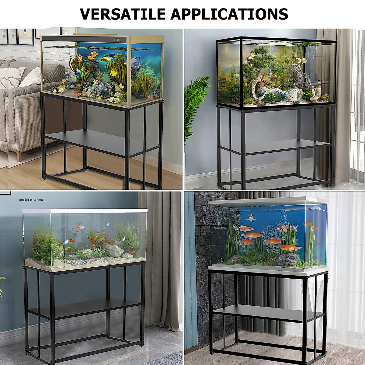 Likeem Fish Tank Stand Metal Aquarium Stand 40 Gallon Aquarium Turtle Tank 36.5" x 18.5" x 29.5"