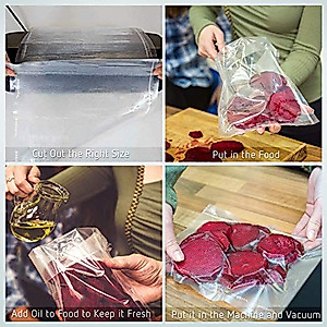 VIVOSUN Vacuum Sealer Rolls (3 Rolls 11”x16’ and 2 Rolls 8”x20’) for Food Saver, Seal a Meal, Commercial Grade Rolls for Sous Vide, BPA Free