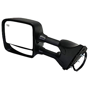 AutoShack KAPNI1320203 Driver Towing Mirror Power Black Textured Heated Manual Folding Replacement for 2006 2007 2008 2009 2010 2011 2012 2013 2014 2015 Nissan Titan 5.6L V8 4WD RWD