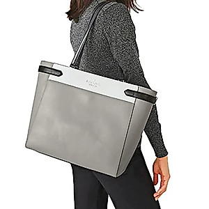 Kate Spade Staci Laptop Tote Triple compartment Leather Nimbus Grey Multi/Silver