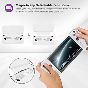 ProCase Upgraded Flip Case for ASUS ROG Ally Gaming Handheld 7 inch 2023, Protective Cover with Magnetic Removable Front Cover, Rog Ally Accessories Non-Slip Full Protection Grip Case -White