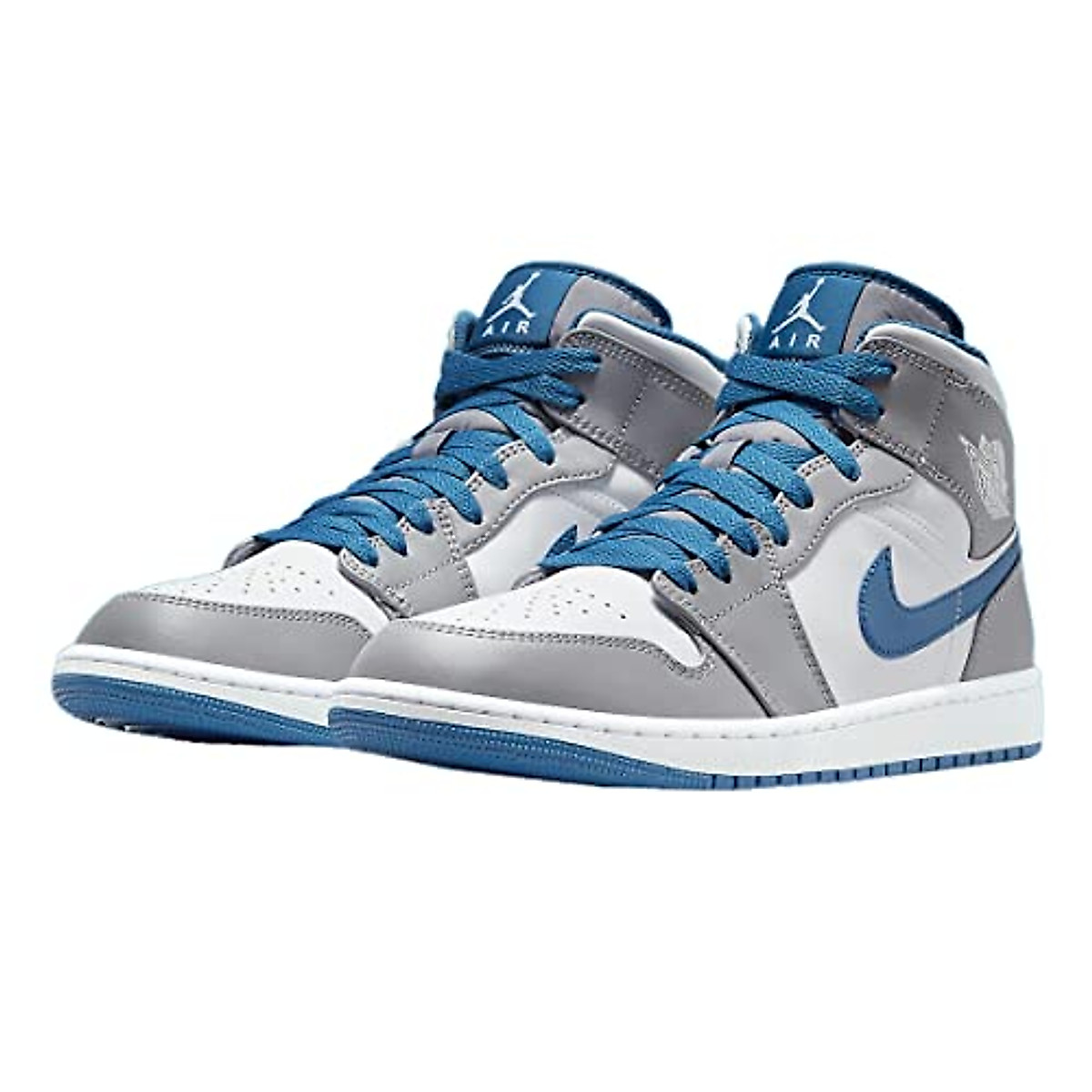 Nike mens Air Jordan 1 Mid Shoes, Cement Grey/White-true Blue, 11