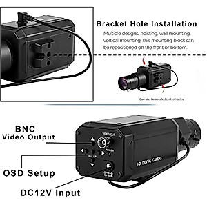 Vanxse CCTV 1/3 CCD HD 960H Auto Iris 1000tvl 6-60mm F1.6 Varifocal Lens Bullet Box Camera Surveillance Indoor/Outdoor Security Camera