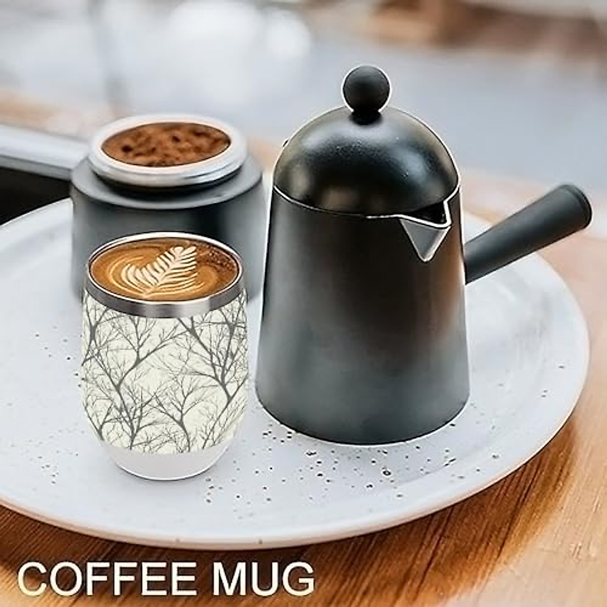 WYUSPGK 304 Stainless Steel Insulated Cup, Tree Branch Print Smooth Rim, Durable & Reusable - Perfect for Office, Home, And Travel