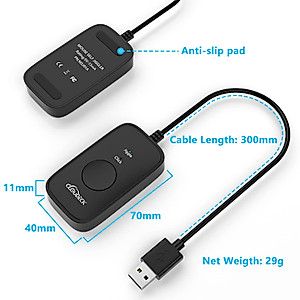 Cloudeck Mouse Jiggler Undetectable for Computer, USB Mouse Mover, Gaming Automatic Continuous and Assistive Click Device, Plug & Play, Simulate Mouse Pointer Movement to Prevent PC Going Sleep