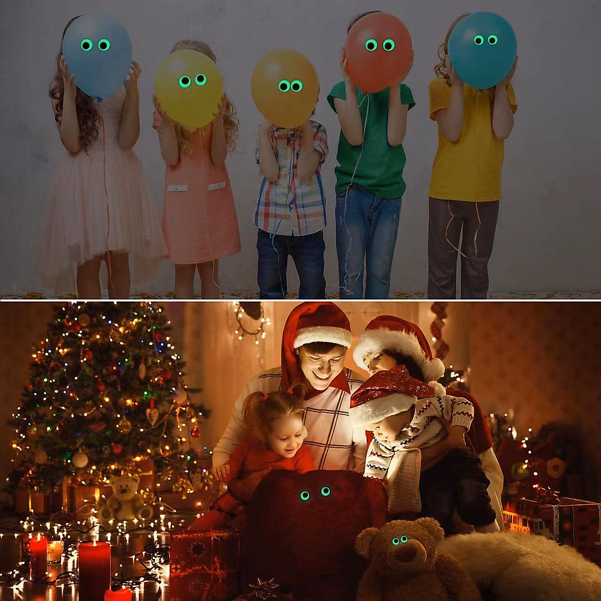 400 Pcs Wiggle Googly Eyes Self Adhesive Glow in The Dark Luminous Large Googly Eyes Plastic Glowing Eyes Sparkle for Craft DIY Decoration（8 10 12 15 20mm）