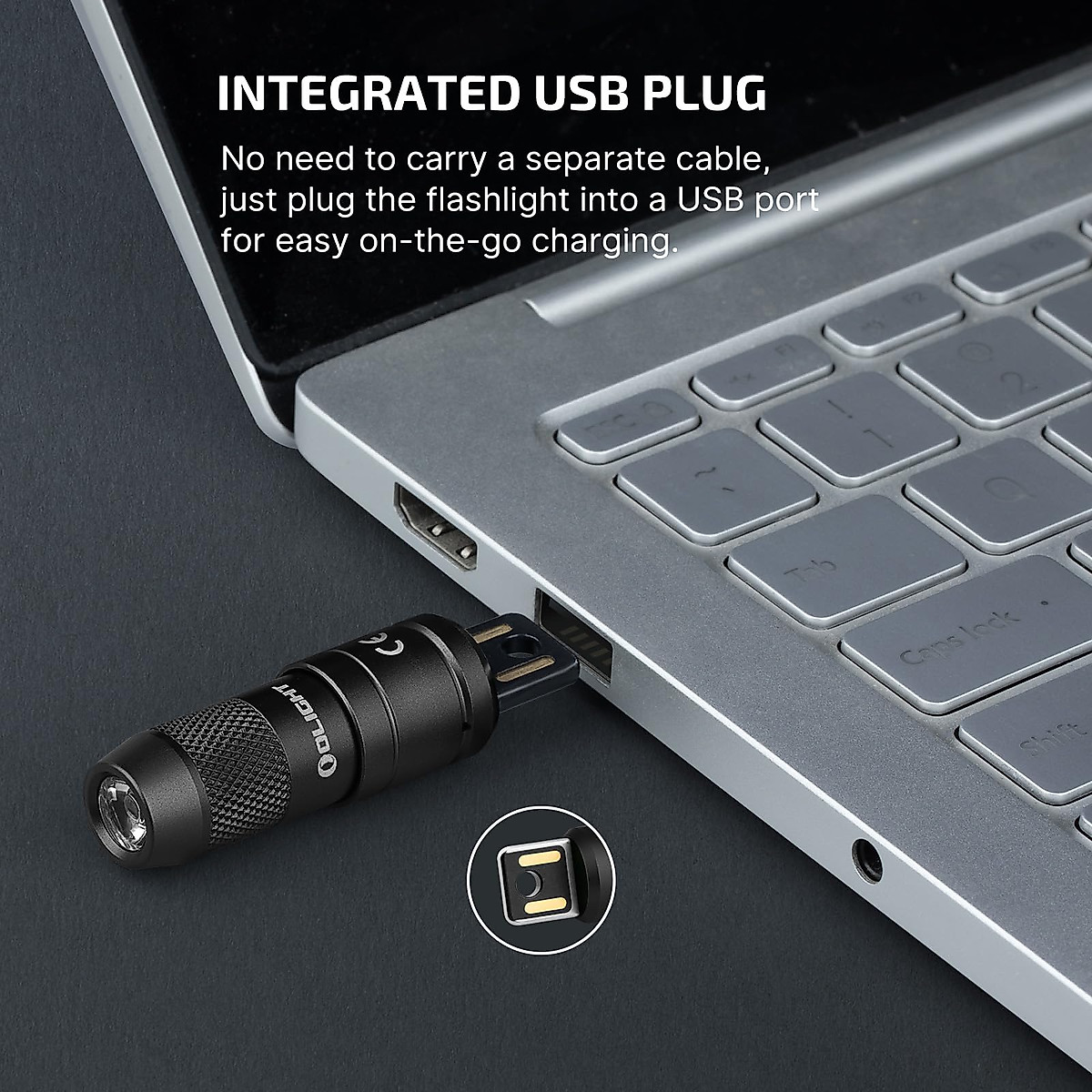 OLIGHT IMINI 2 EDC Rechargeable Keychain Flashlight, 50 Lumens Compact and Portable Mini LED Keyring Lights with Built-in Battery Ideal for Everyday Carry and Emergencies (Black)