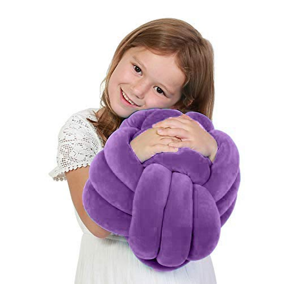 Playlearn 10” Lilac Cuddle Ball Sensory Pillow – Plush Toy Hugging Pillow – Calming Stress Relief Toy for Kids