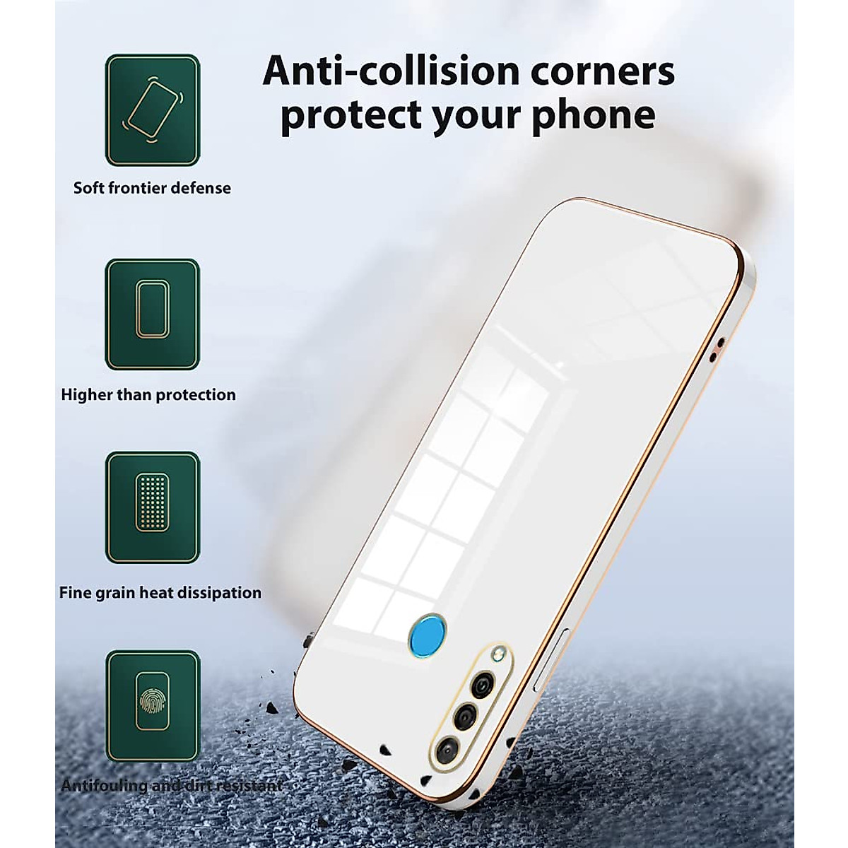 Wousunly Compatible with Huawei P30 Lite Case Silicone Pink, Plating Huawei P30 Lite Phone Case Shockproof Thin and Soft Cover (White)