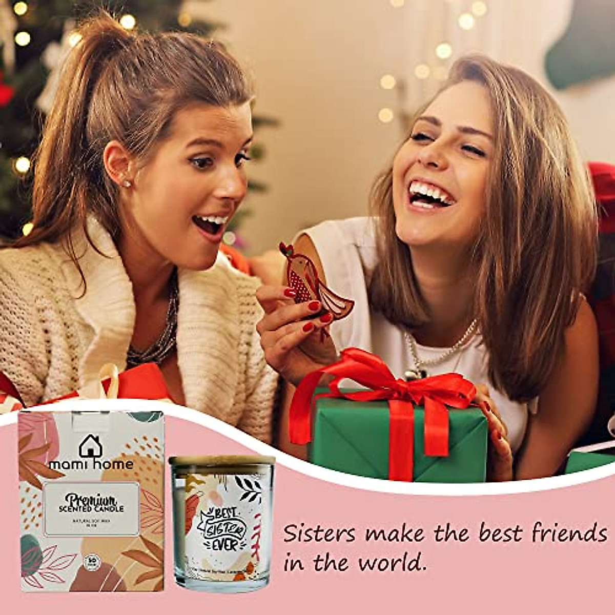 Happy Birthday Sister Scented Candle for Christmas- I Love You Sister Candle for Sister, BFF, Funny Sister in Law Birthday Gifts, 10 Oz (Lavender Vanilla - V2)