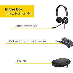 Jabra Evolve 40 MS Stereo USB-C Wired Headset