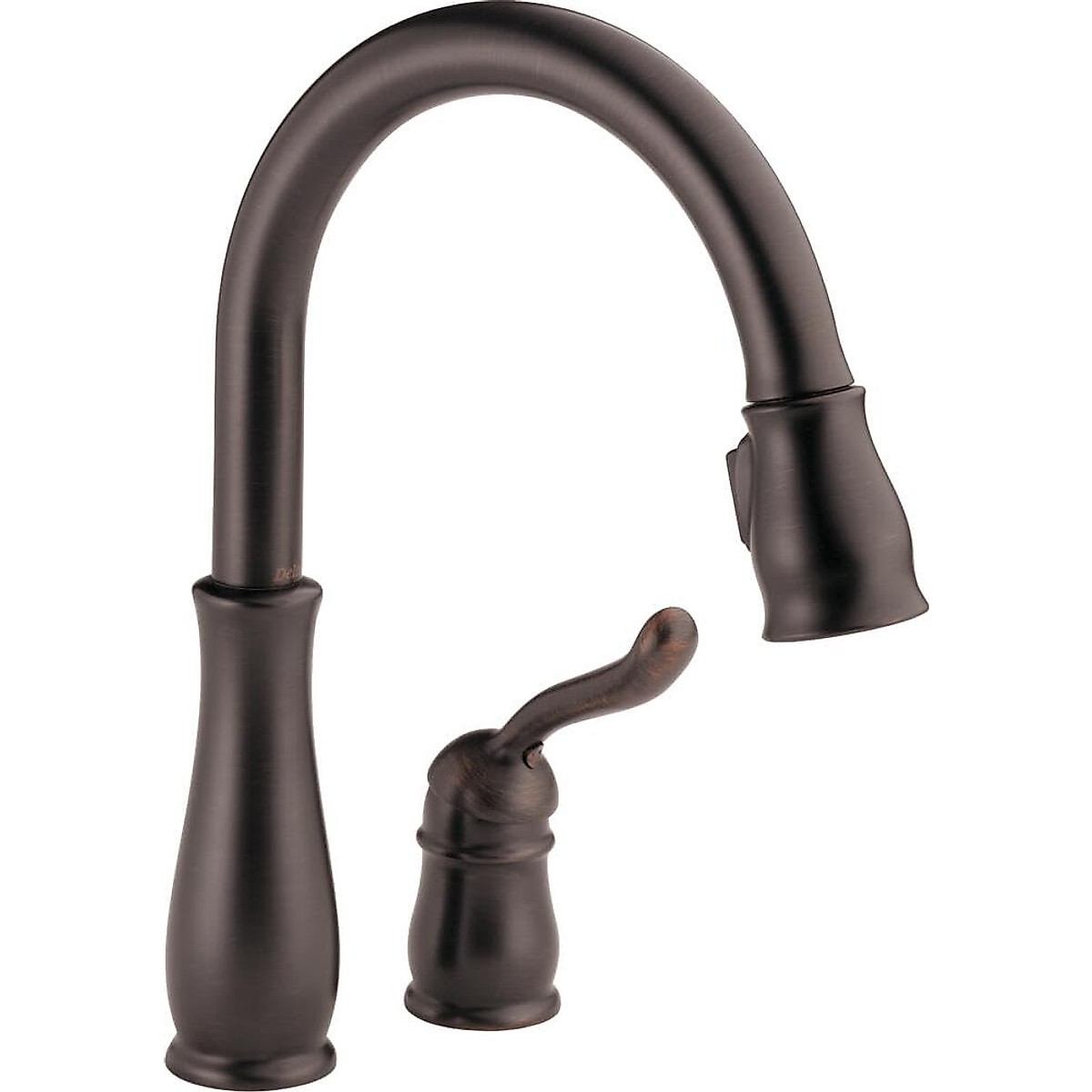 DELTA FAUCET Leland Oil Rubbed Bronze Kitchen Faucet, 1 Hole, Gooseneck, Pull Down Sprayer, Magnetic Docking, Touch-Clean Spray Holes, Venetian Bronze 978-RB-DST