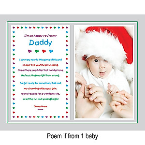 Daddy Gift from Newborn, New Dad Sweet Poem for His Birthday or Father's Day from Son, Daughter or Twins, 8x10 Inch Print Personalized with Name and Photo