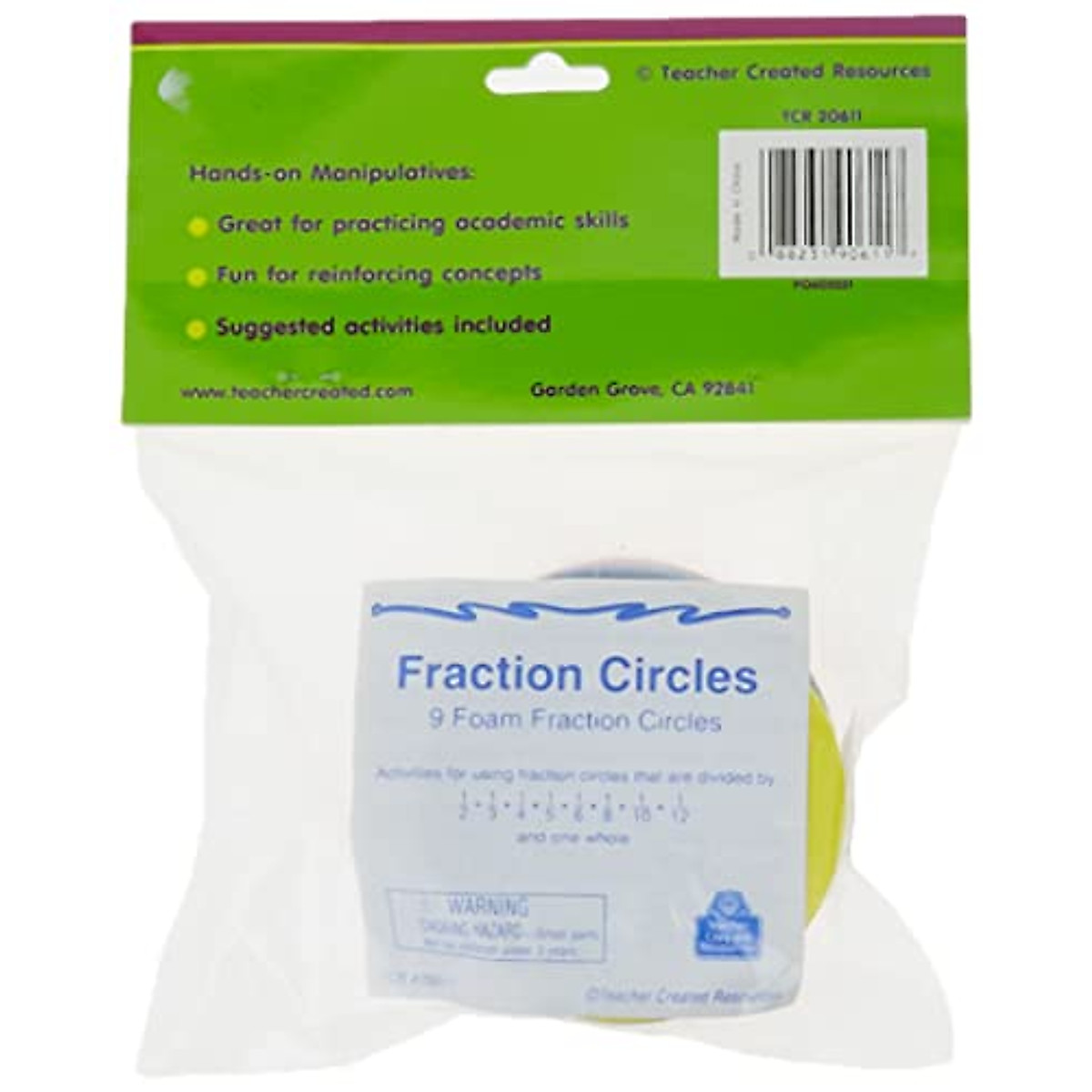 Teacher Created Resources Foam Fraction Circles (20611),Multi