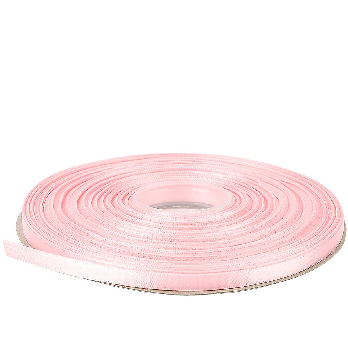Ribest 1/4 inch Light Pink Double Face Satin Ribbon 50 Yards Per Roll for Bouquet Gift Wrapping Hair Wedding Birthday