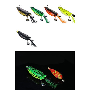 Topwater Frog Lures, Hollow Body Silicone Soft Frog Lure, Sequins Weedless Topwater Lures, Topwater Frog Crankbait Tackle No. 1 Color