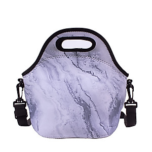 Generic Neoprene Lunch Bags, Insulated Lunch Bag With Crossbody Strap, Reusable Lunchbox Foldable Handbag For Travel, Picnic, Office, Work, Back To School