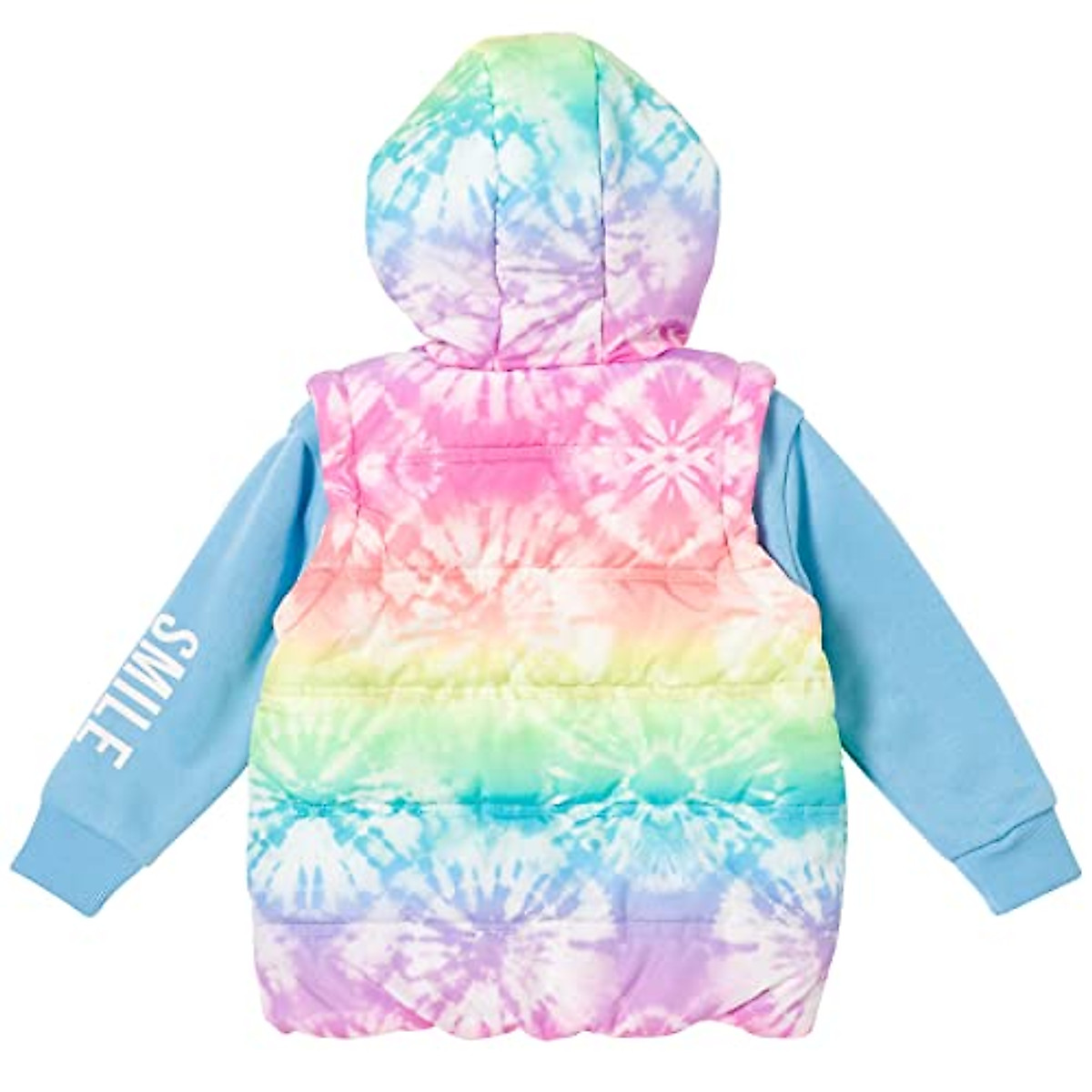 My Little Pony Twilight Sparkle Pinkie Pie Rainbow Dash Toddler Girls Zip Up Vest 2fer Jacket Tie Dye Multicolor 3T