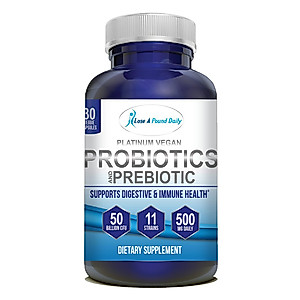 Lose A Pound Daily Best Vegan Probiotic | Non GMO. Probiotic for Men | Probiotic for Women. Delayed Release Prebiotic 50 Billion CFU Shelf Stable 11 Strains. 30 Capsules, 1 Bottle | 500mg Acidophilus