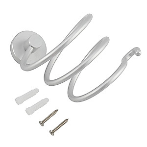 Serlium Hair Dryer Holder, Hairdryer Holder Wall Mounted Aluminium Alloy Hairdryer Stand for Dressing Table Bathroom Hair Salon Hotel