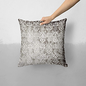 iiRov Verticle Black and White Damask Pattern - Custom Decorative Home Decor Indoor or Outdoor Throw Pillow Cover for Sofa, Bed or Couch Cushion (Pillow CASE Cover ONLY)