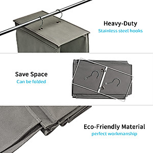 REGELETO Purse Organizer for Closet with 10 Pockets, Breathable Handbag Organizer Storage for Handbags Purses, Clothes and Other Accessories (Grey)