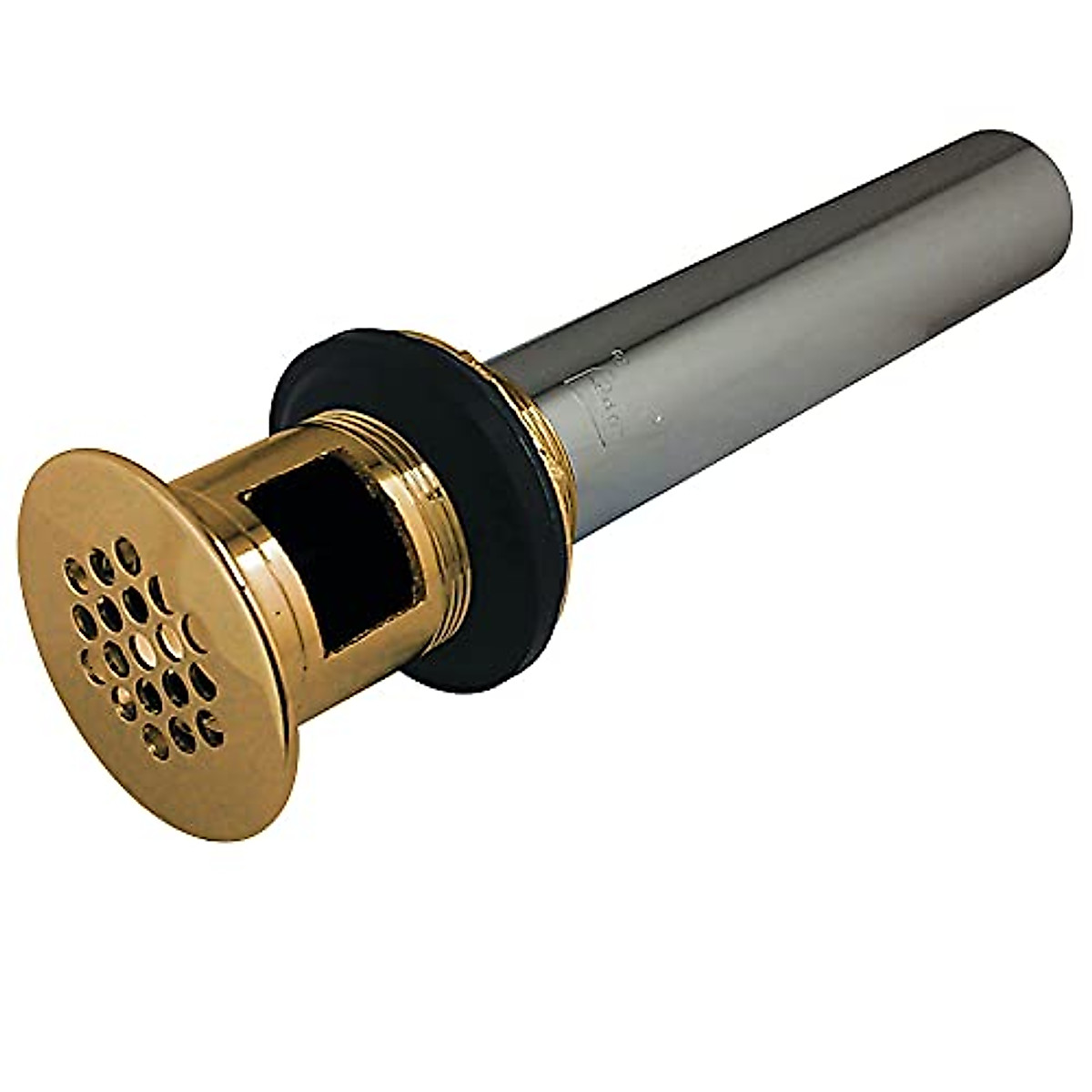 Kingston Brass KB5002 Fauceture Grid Drain with Overflow Hole, 1-1/4 inch by 6-inch, 17 gauge,, Polished Brass