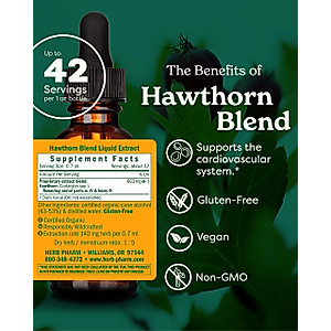 Herb Pharm Hawthorn Blend Liquid Extract for Cardiovascular and Circulatory Support, 1 Fl Oz