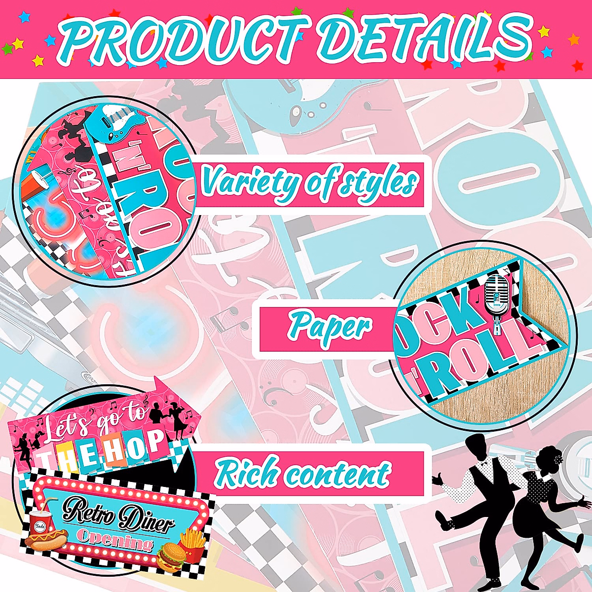 Retro 50s Party Decorations: 20 Rock & Roll Signs & Decor