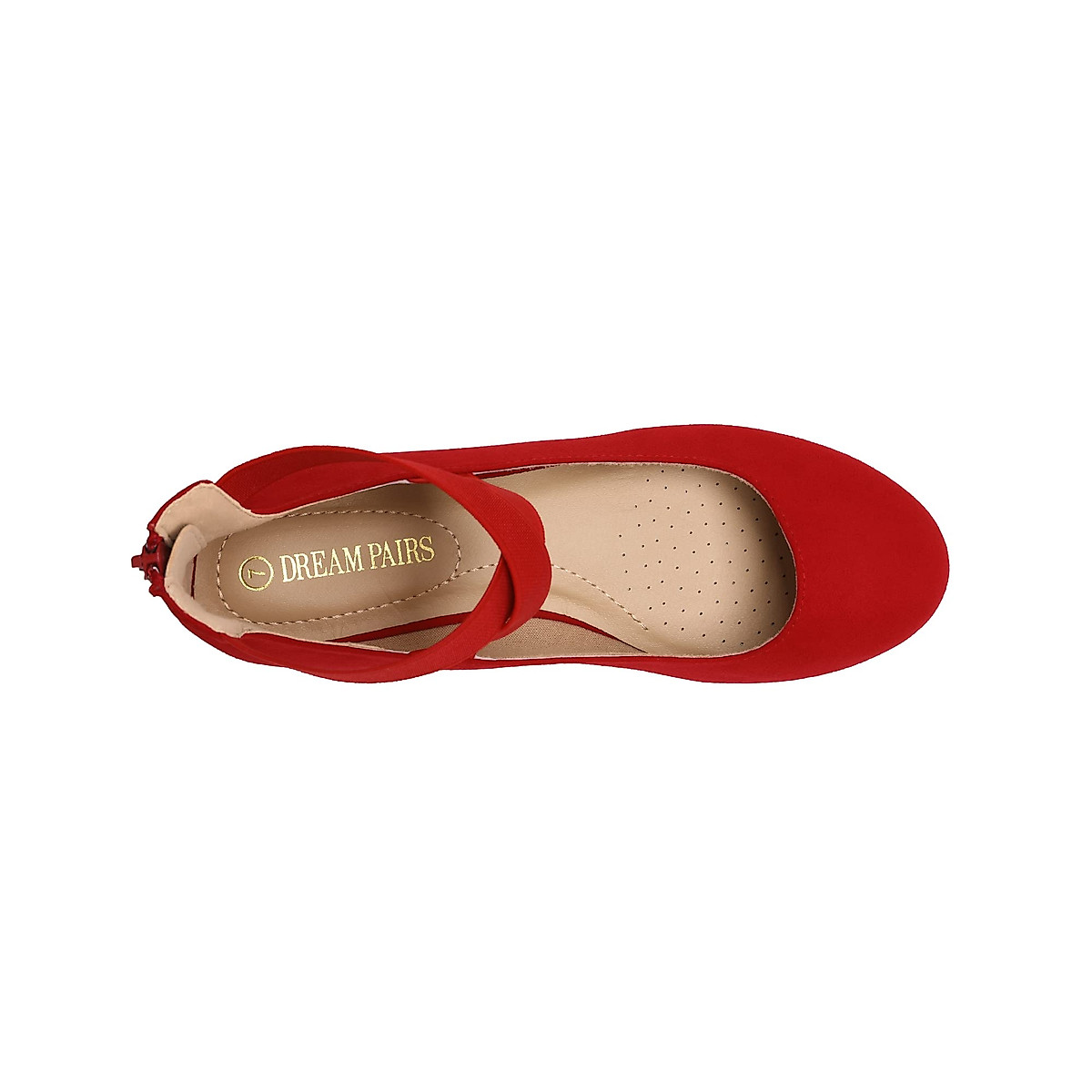 DREAM PAIRS Women's Sole_Stretchy Red Fashion Elastic Ankle Straps Flats Shoes Size 8.5 M US