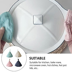 Cabilock Oven Mitt Oven Mitt 4pcs Cotton Hot Handle Holder Triangle Skillet Handle Covers Non- Pan Griddle Covers for Home Hot Pot Silicone Pot Lids Silicone Oven Mitts